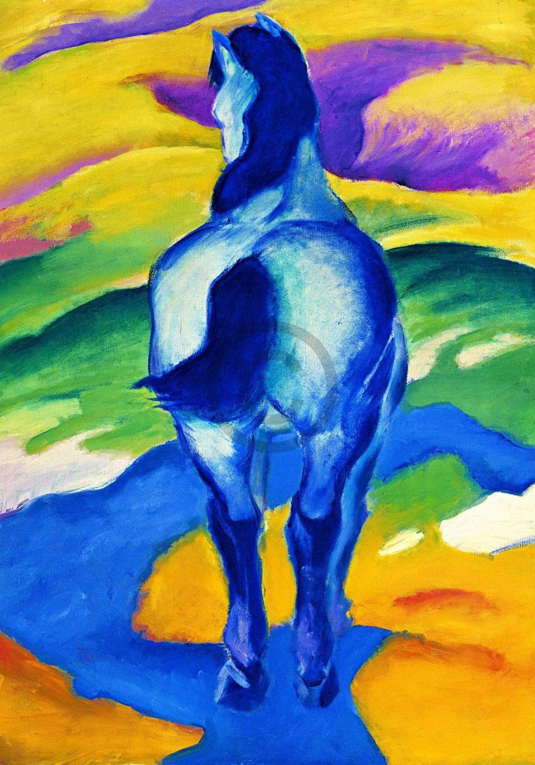 Kunstdruk Franz Marc Blaues Pferd II 70x100cm | Yourdecoration.nl