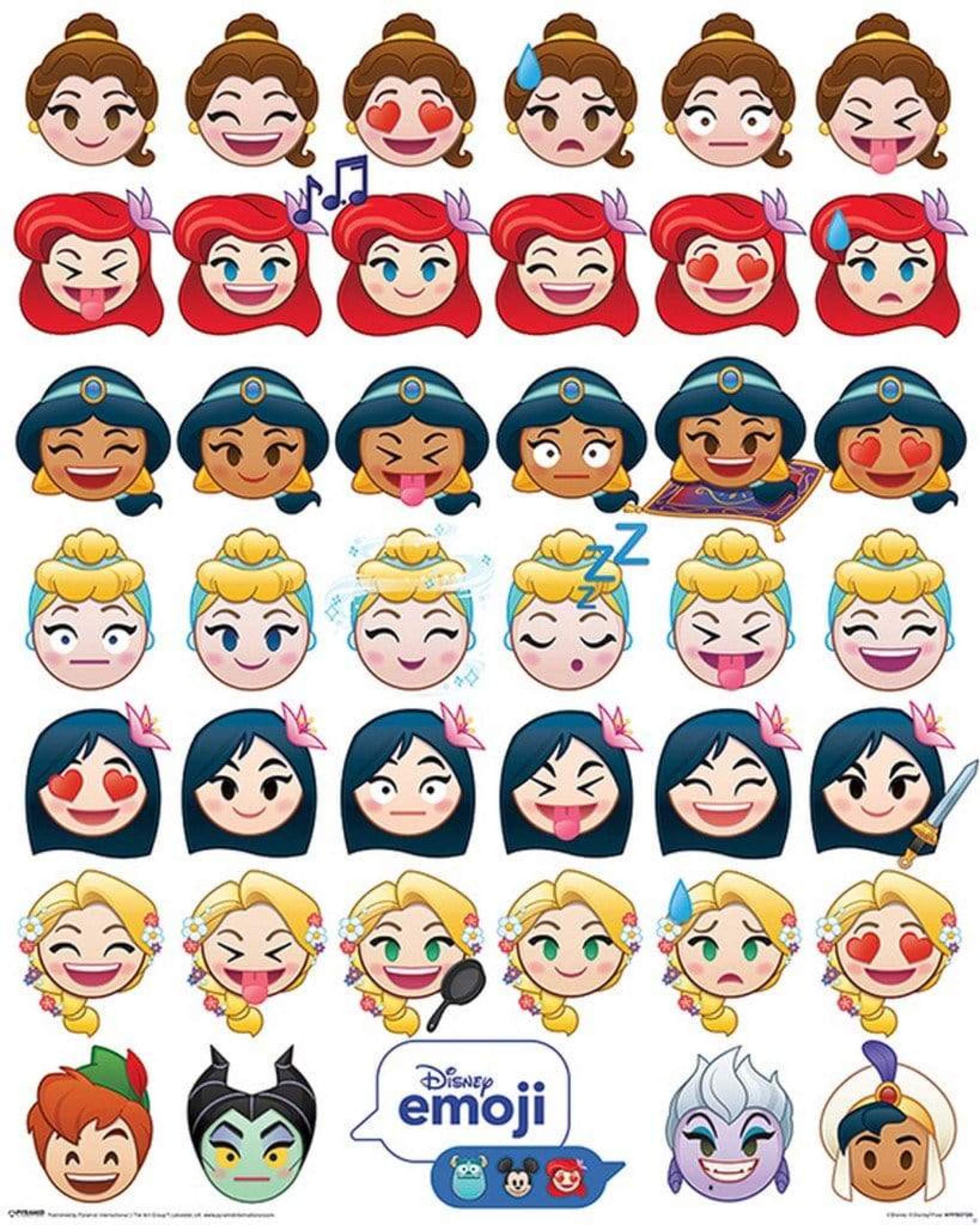 Poster Disney Emoji Princess Emotions 40x50cm